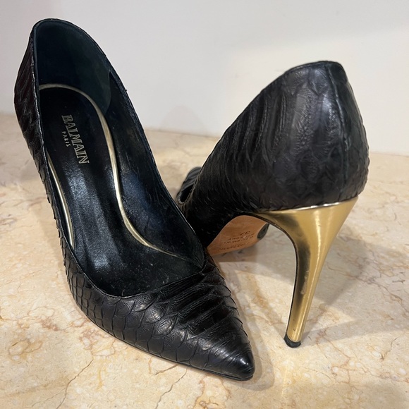 Balmain | Shoes | Balmain Metallic Gold Python Pump Was Only Released ...